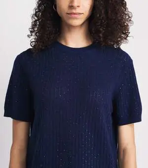 Maje Wool-blend Embellished Ribbed Sweater