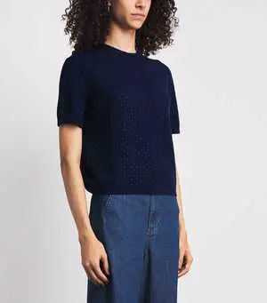 Maje Wool-blend Embellished Ribbed Sweater