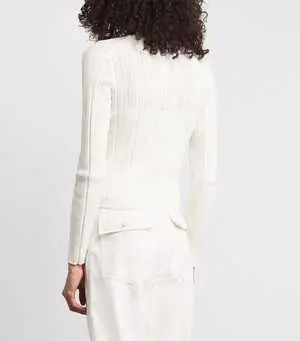 Maje Pointelle Knit Cardigan And Tank Top Set With Contrast Trim