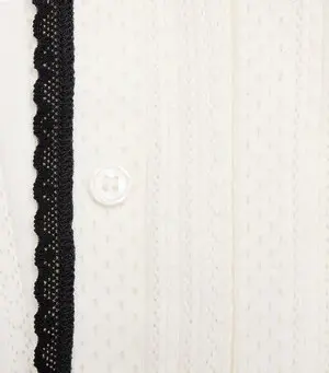 Maje Pointelle Knit Cardigan And Tank Top Set With Contrast Trim