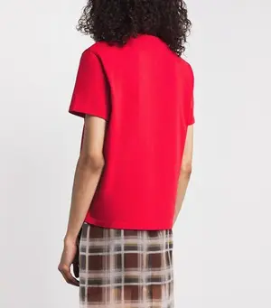 Maje Cotton Embroidered Logo T-shirt