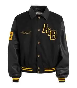 ABOUT:BLANK Leather-wool Letterman Jacket