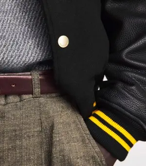 ABOUT:BLANK Leather-wool Letterman Jacket