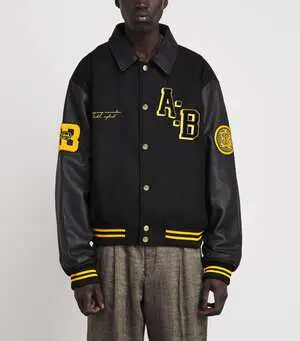 ABOUT:BLANK Leather-wool Letterman Jacket