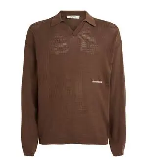 ABOUT:BLANK Knitted Long-sleeve Polo Shirt