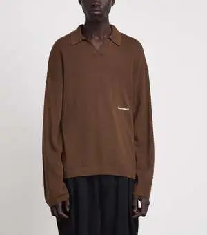 ABOUT:BLANK Knitted Long-sleeve Polo Shirt
