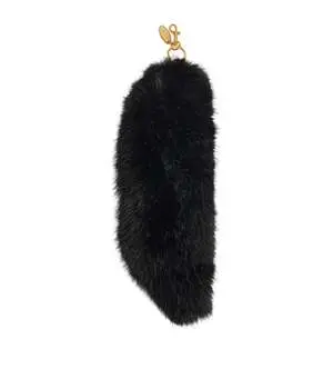 Balenciaga Fur Tail Bag Charm - Black