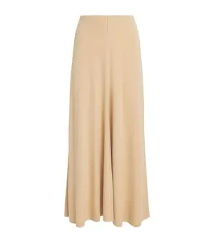 TOTEME Jersey Flared Maxi Skirt - Beige