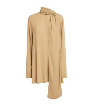 TOTEME Draped Scarf Blouse - Beige