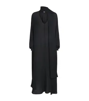 TOTEME Scoop-neck Scarf Maxi Dress - Black