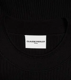 Claudie Pierlot Knitted Midi Dress With Pleated Skirt