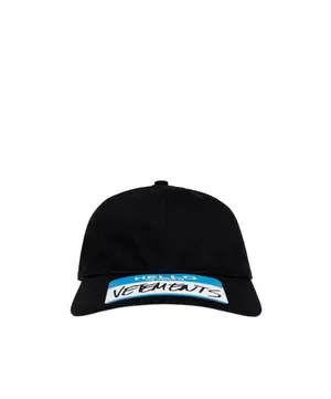 Vetements Logo Detailed Baseball Cap - Black