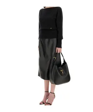 TOM FORD Long Sleeve Boat Neck Knit Jumper - Black