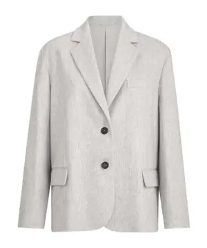 Brunello Cucinelli Wool Flannel Blazer With Monili