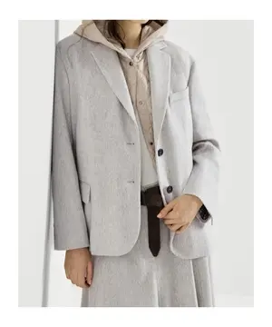 Brunello Cucinelli Wool Flannel Blazer With Monili
