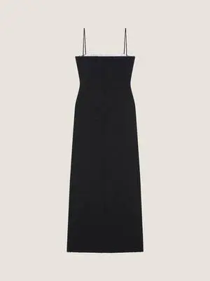 Givenchy Sliced Long Wrapped Dress In Wool And Mohair