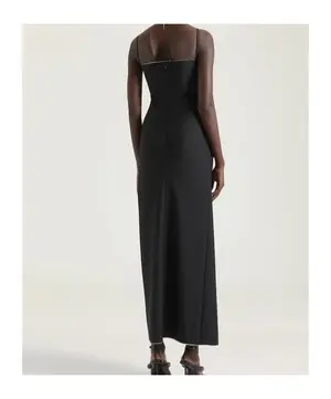 Givenchy Sliced Long Wrapped Dress In Wool And Mohair