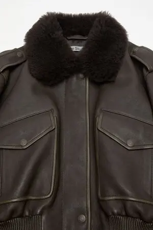 Acne Studios Leather Bomber Jacket