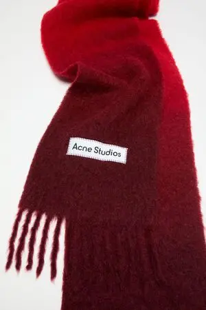 Acne Studios Logo Patch Fringed Scarf