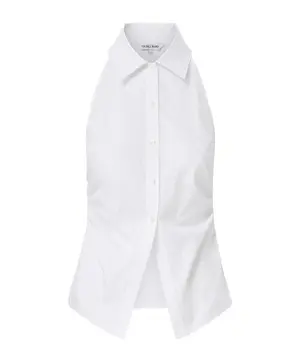 Veronica Beard Regina Sleeveless Button-down Shirt - White