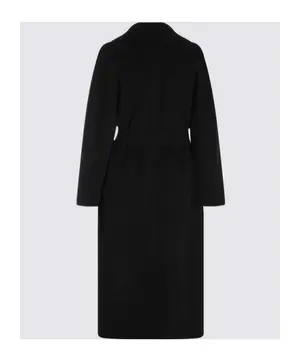 Max Mara Belted Wrap Coat - Black
