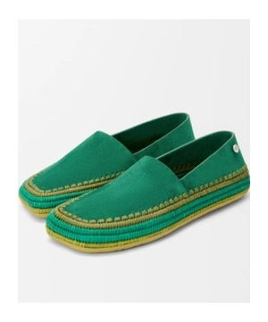Loewe Rio Slipper In Suede And Raffia