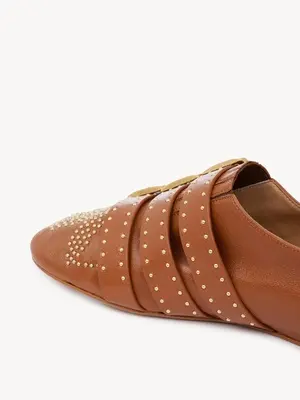 Chloé Susanna Buckle Studded Leather Flats