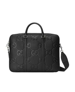 Gucci Jumbo Gg Zipped Laptop Bag - Black