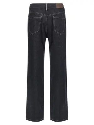 Brunello Cucinelli Monile Detailed Straight-leg Jeans - Black