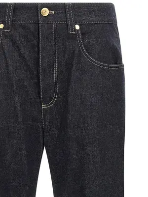 Brunello Cucinelli Monile Detailed Straight-leg Jeans - Black