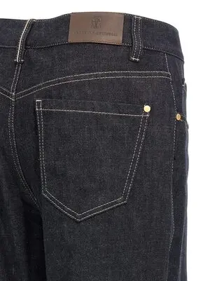 Brunello Cucinelli Monile Detailed Straight-leg Jeans - Black