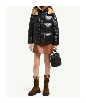 Moncler Parana Hooded Short Down Jacket - Black