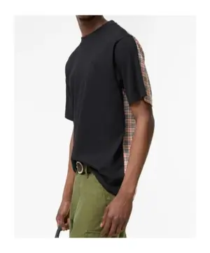 Burberry Checked Back Two-tone T-shirt - Black