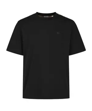 Burberry Checked Back Two-tone T-shirt - Black