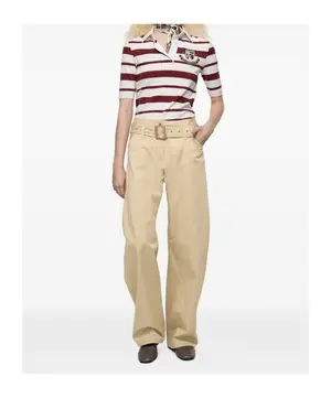 Acne Studios Belted Twill Trousers - Light Beige