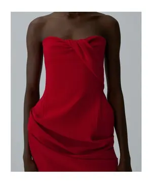 Magda Butrym Draped Strapless Mini Dress