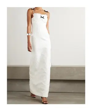 SHUSHU/TONG Lace Detail Maxi Dress