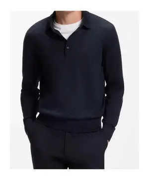 Hugo Boss Polo-collar Long-sleeve Sweater