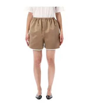 THE FRANKIE SHOP Elastic Waist Shorts With Contrasting Trim