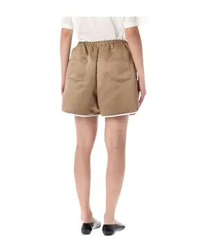 THE FRANKIE SHOP Elastic Waist Shorts With Contrasting Trim