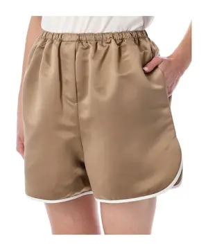 THE FRANKIE SHOP Elastic Waist Shorts With Contrasting Trim
