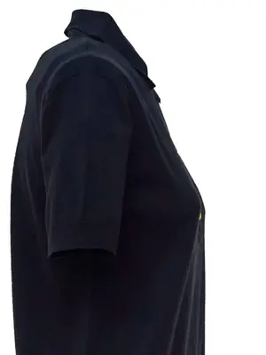 Max Mara Knitted Polo Shirt With Ribbed Details - Black