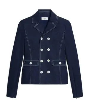 Celine Cavaliere Jacket In Stretch Denim - Light Rinse