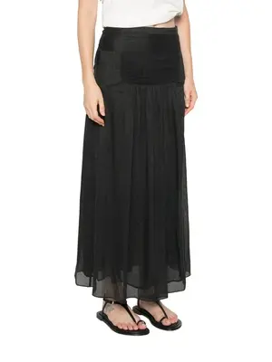 Isabel Marant Étoile Pleated Embroidered Flared Skirt