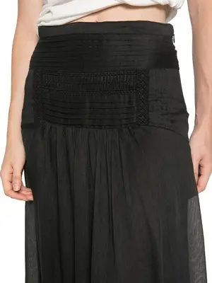 Isabel Marant Étoile Pleated Embroidered Flared Skirt