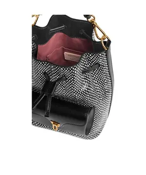 COCCINELLE Snake-print Leather Bucket Bag