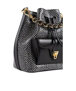 COCCINELLE Snake-print Leather Bucket Bag
