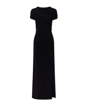 Tove Twist-front Dress - Black