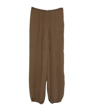 FORTE_FORTE Drawstring Waist Elasticated Hem Trousers - Green