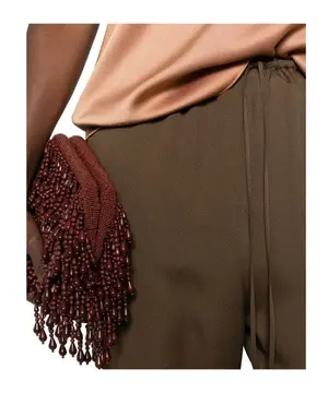 FORTE_FORTE Drawstring Waist Elasticated Hem Trousers - Green